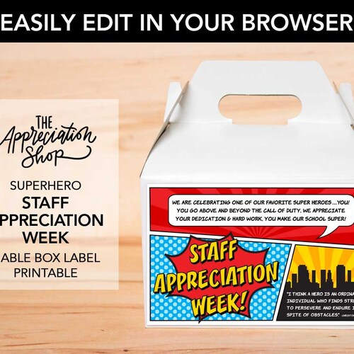 EDITABLE Superhero Award Teacher and Staff Appreciation Week - Etsy
