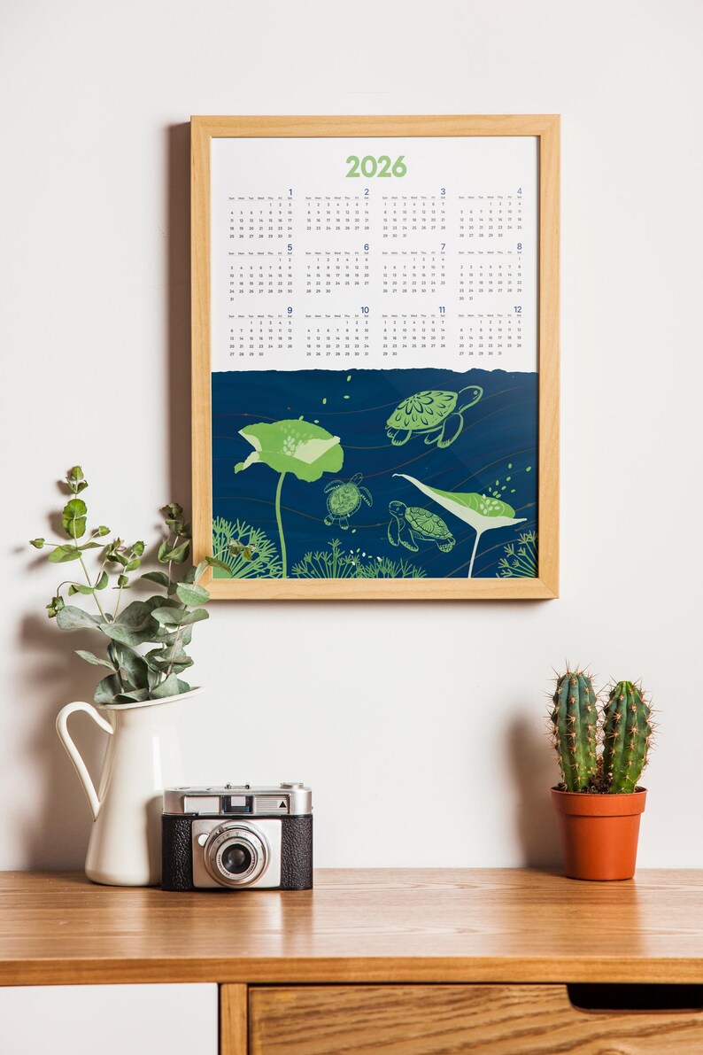 2026 Sea Turtle Calendar, Ocean Art Print (digital Download) - Etsy