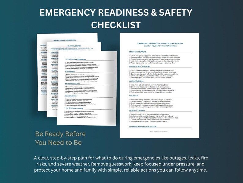 New Home Emergency Readiness Checklist | Home Safety, Prep & Power ...