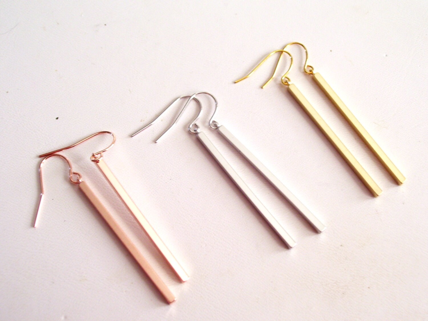 Gold Stick Earrings Minimalist Earrings Stick Earrings | Etsy