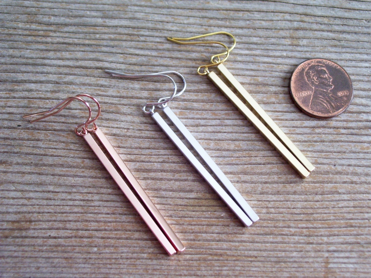 Gold Stick Earrings Minimalist Earrings Stick Earrings | Etsy