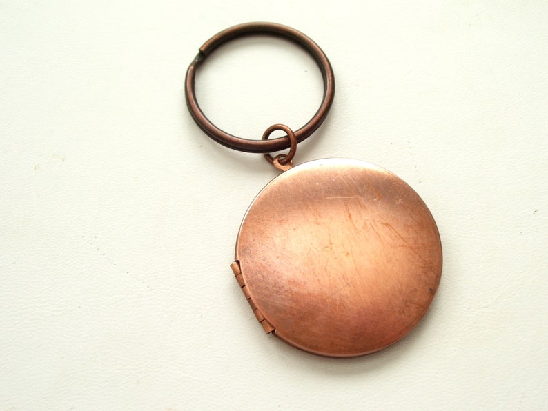 Copper Locket Keychain Rustic Locket Keychain Unisex Locket - Etsy