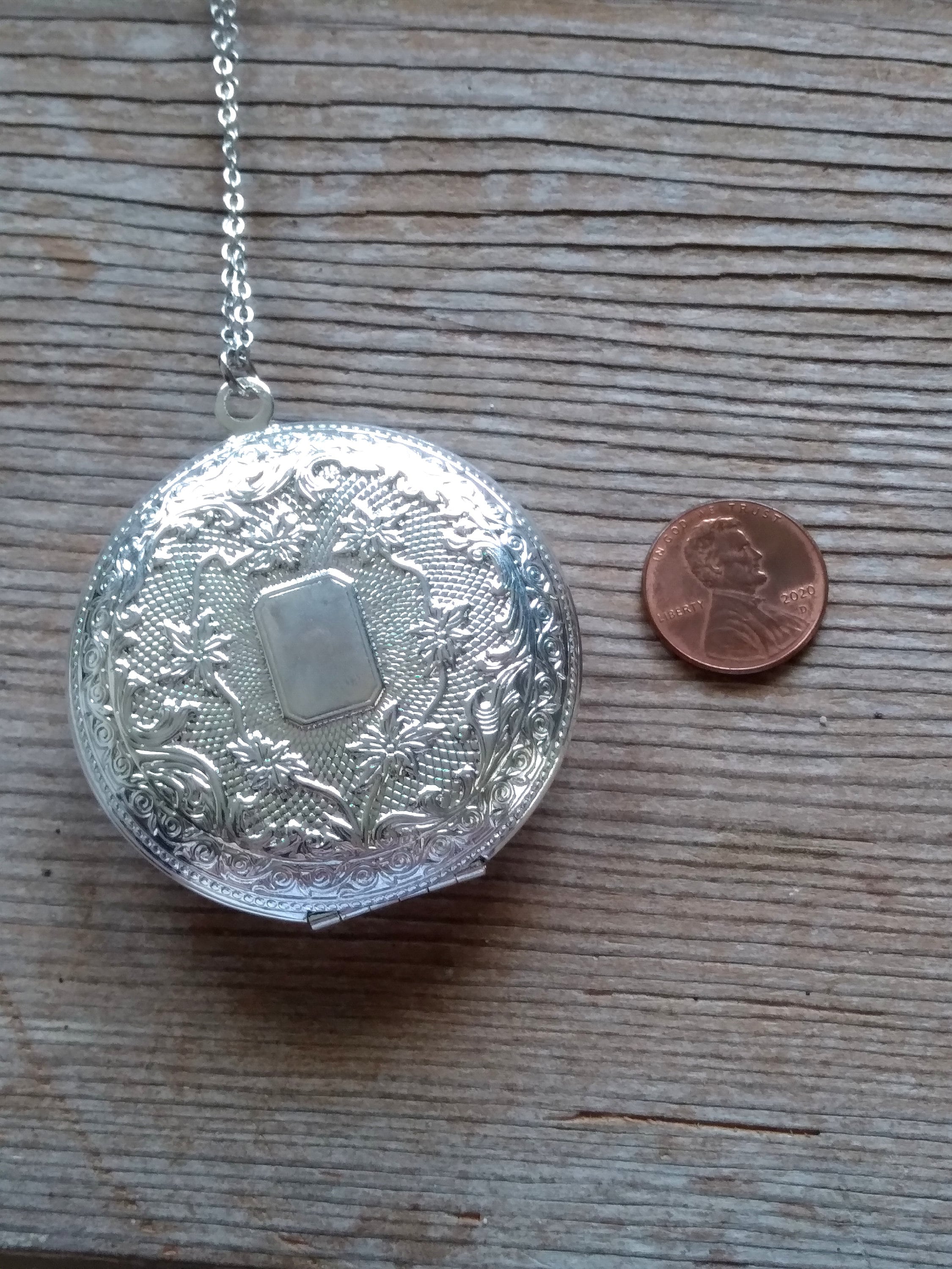 Huge Silver Cat Locket Art Nouveau Locket Embossed Victorian | Etsy