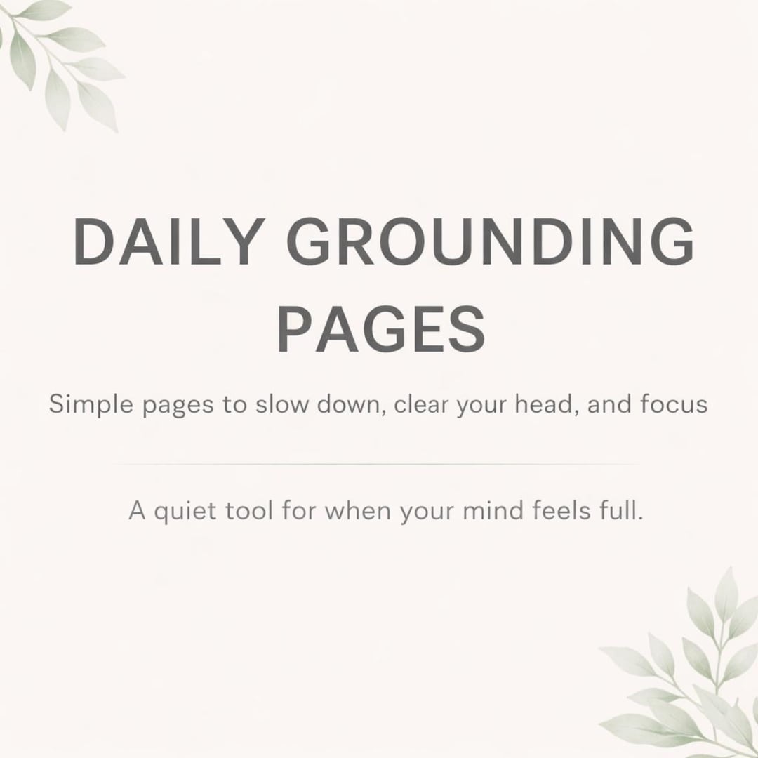 Daily Grounding Pages Printable | Simple Mind Reset Worksheet | Calm ...