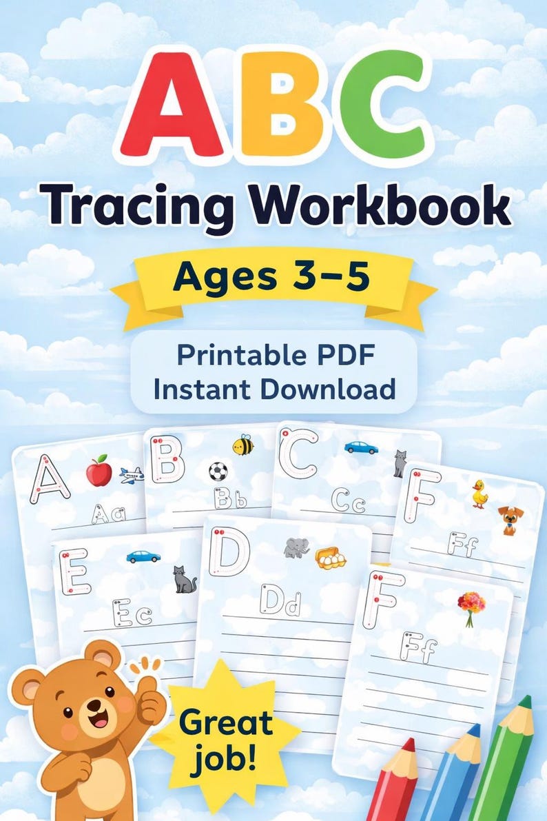 Alphabet Tracing Worksheets for Kids | ABC Handwriting Practice ...