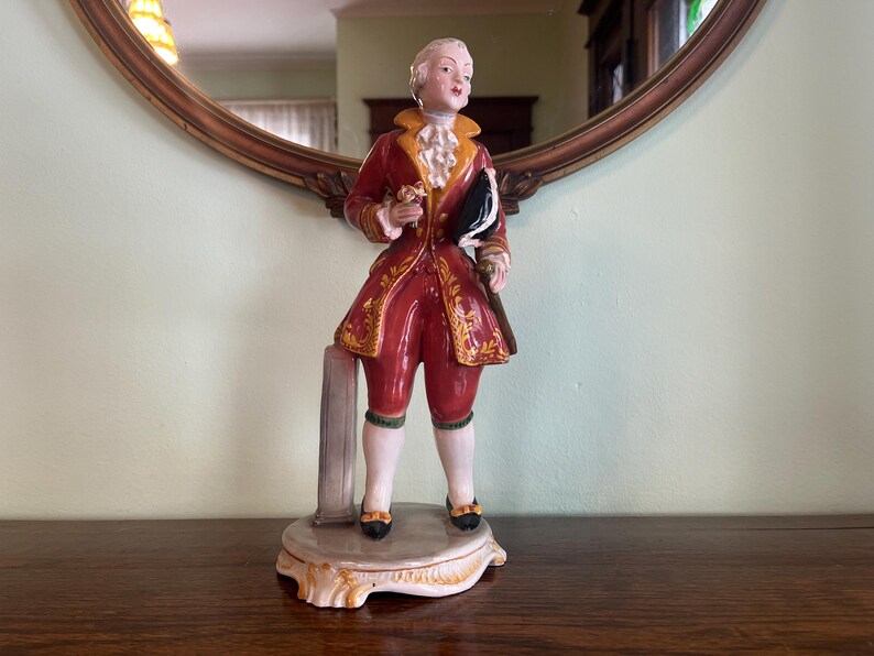 Vintage Italian Porcelain Suitor Statue in 18th Century Attire (12.5 ...