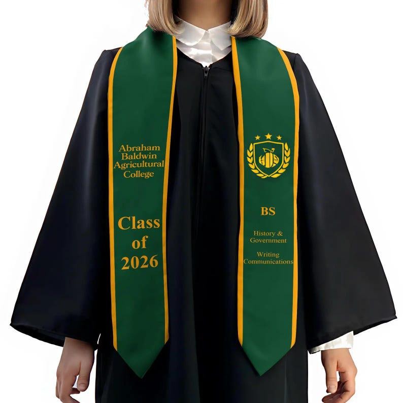 Custom Printed Graduation Stole, Personalized Name, Logo, Class of 2026 ...