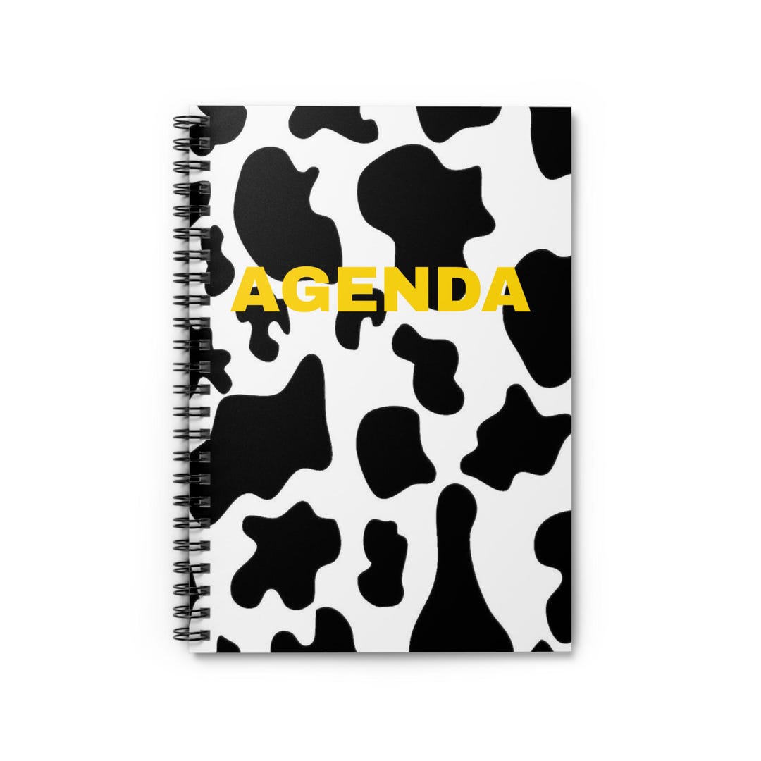 Cow Print AGENDA Notebook | Spiral Ruled Notebook - Etsy