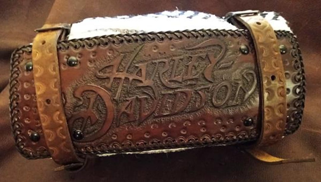 Bedroll Chopper Bobber Baja Blanket Leather Tooled Harley Strapping ...