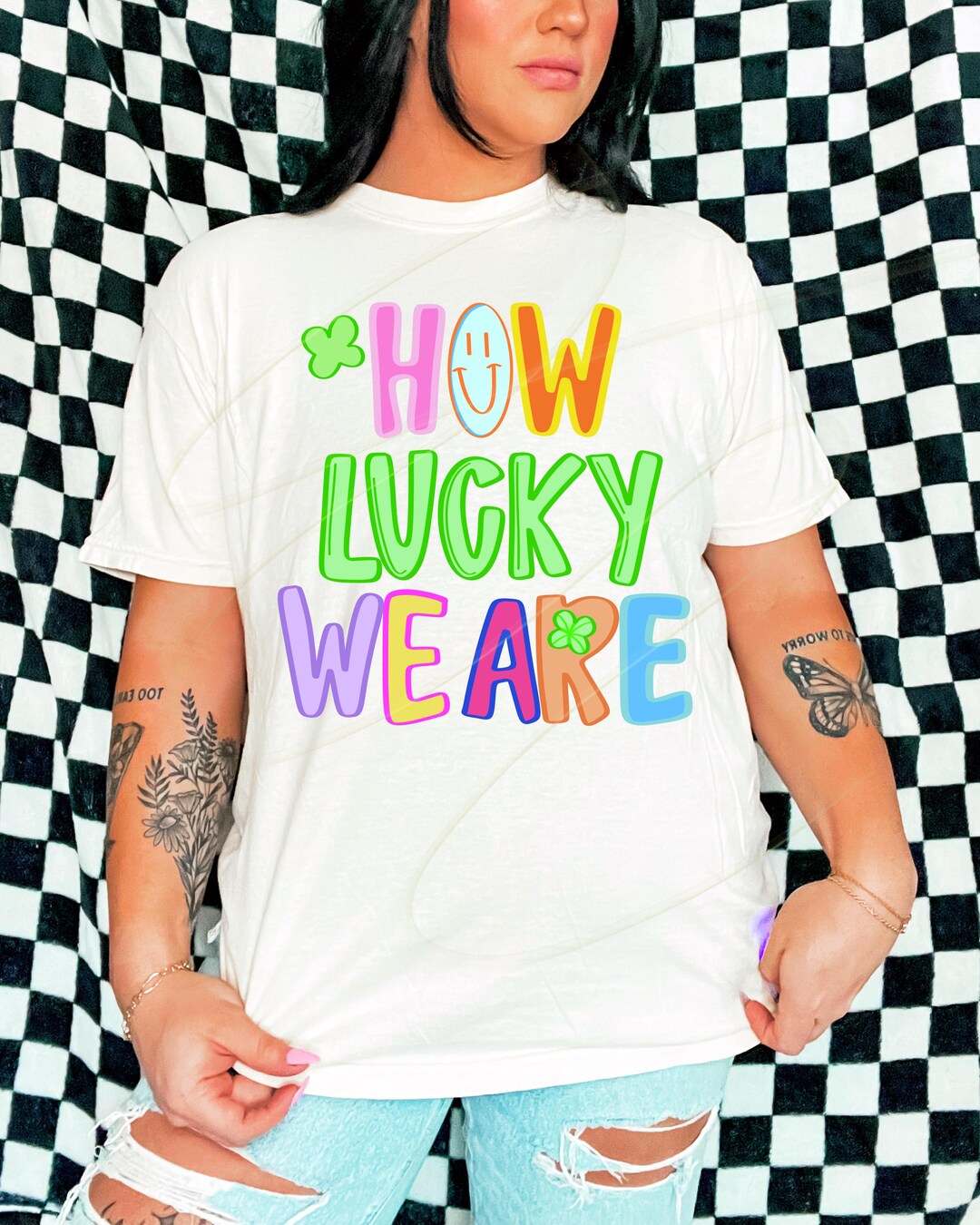 How Lucky We Are PNG, St Patrick's Day Trendy Graphic (digital Download ...