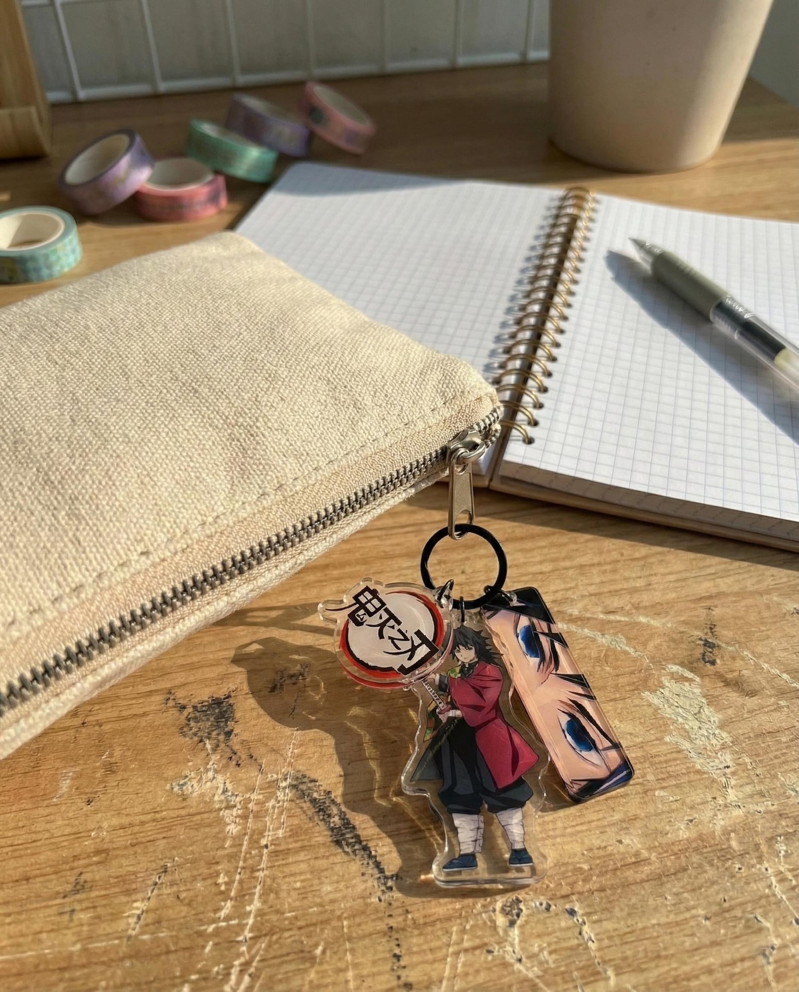 Giyu Tomioka Acrylic Keychain Set | Demon Slayer Anime Bag Charm - Etsy