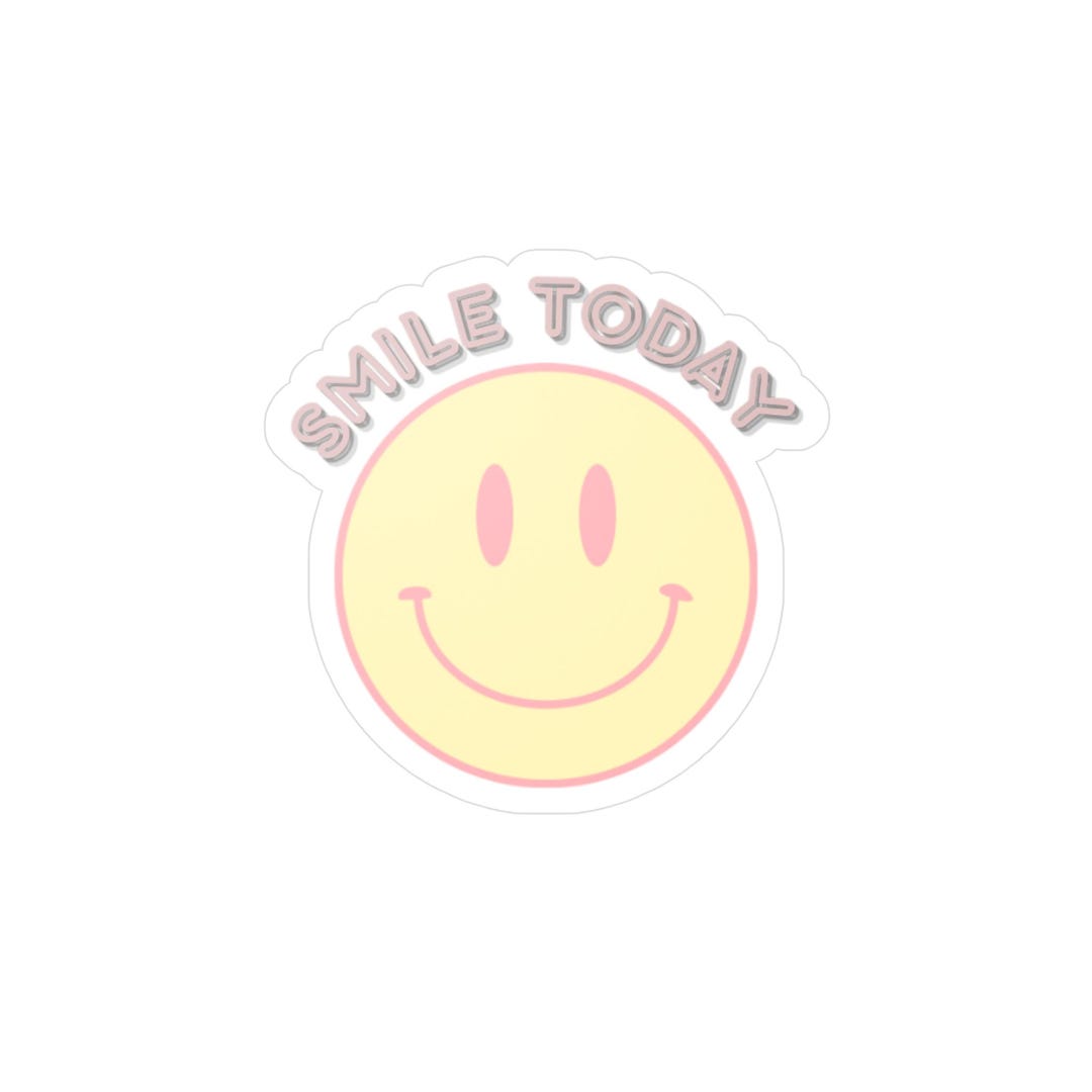 Smile Today Smiley Face Sticker | Kiss-cut Vinyl Decal - Etsy