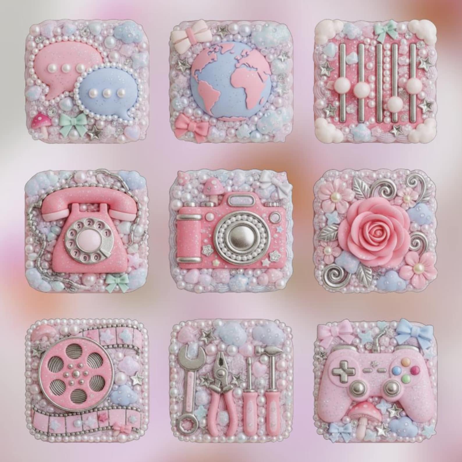 Cotton Candy Dream Icons | 170+ Pastel App Icons | Kawaii Pink Ios ...
