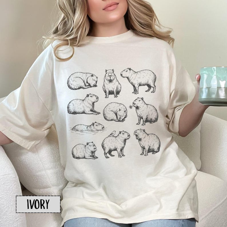 Comfort Colors®funny Retro Capybara Shirt 90s Vintage Tattoo Tee ...
