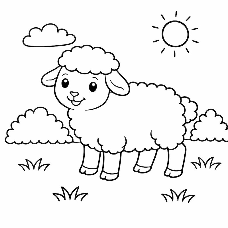 Coloring Sheet Sheep - Etsy