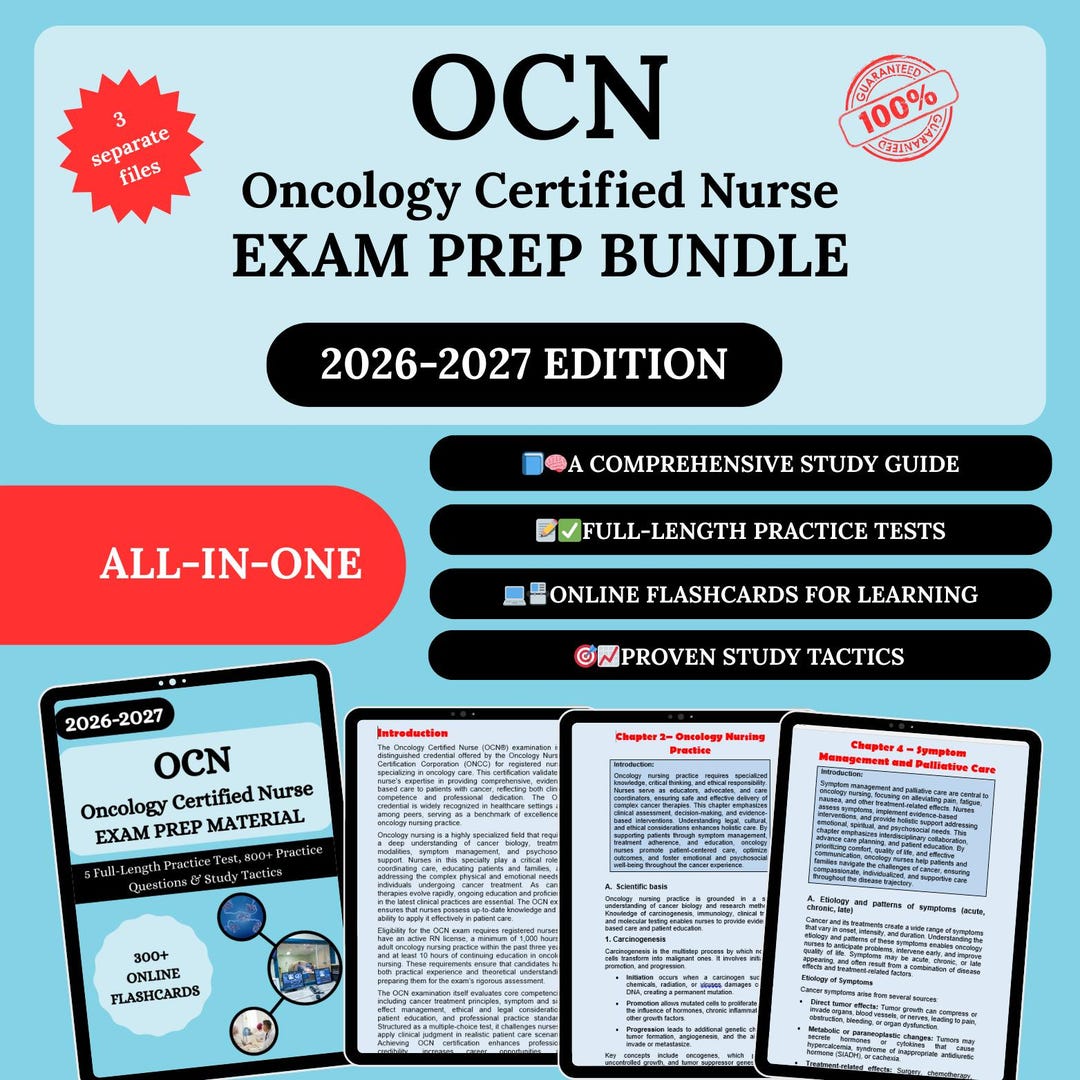 OCN Exam Prep Bundle 2026 | OCN Study Guide | Oncology Nursing Book ...