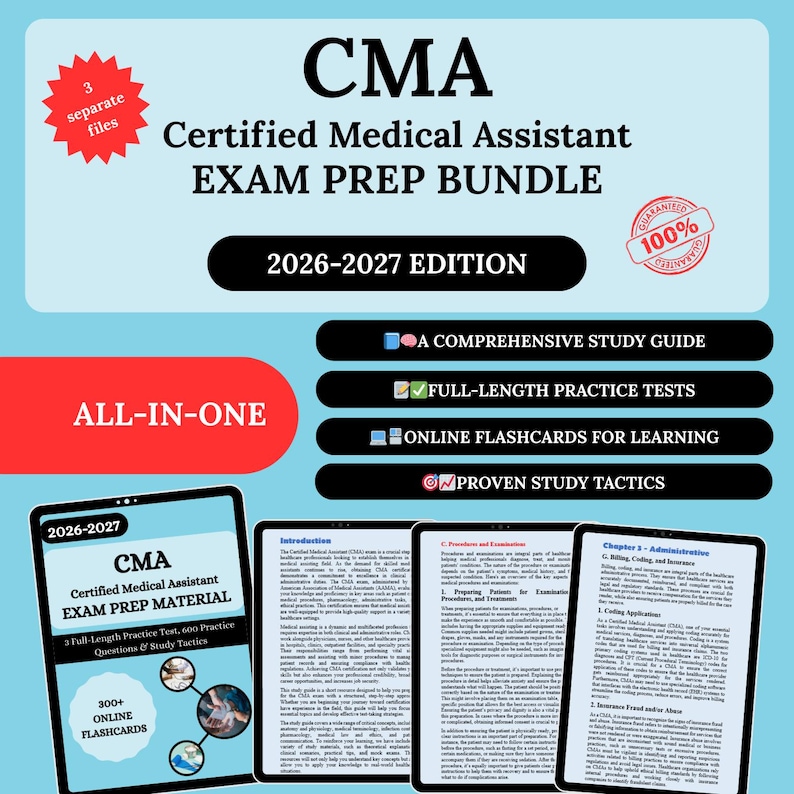 CMA Exam Prep Bundle 2026 | CMA Study Guide | Medical Assistant ...