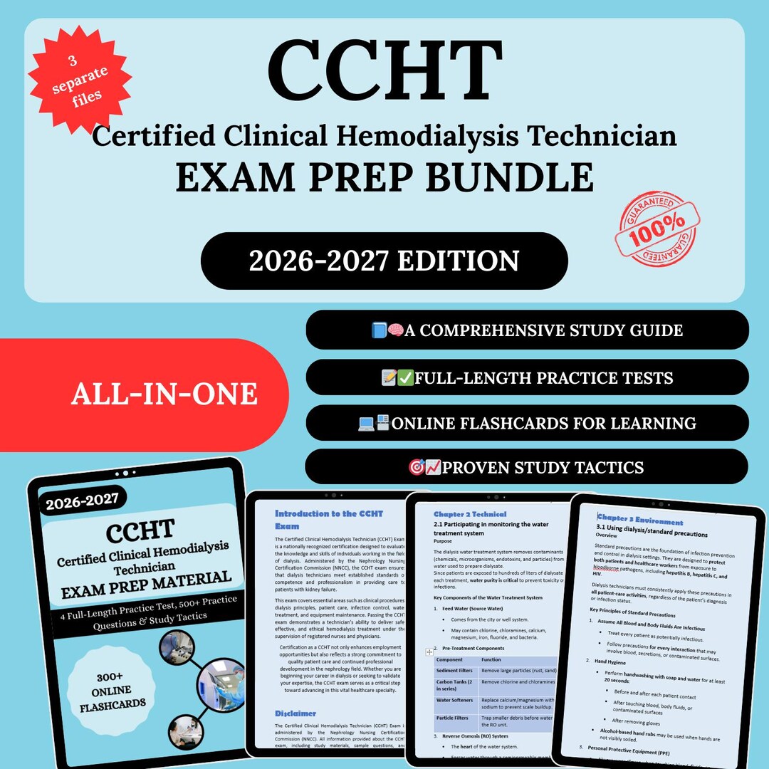 Ccht Prep Bundle 2026 | Dialysis Technician Study | Ccht Study Guide ...