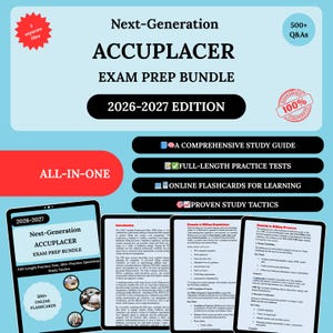 ACCUPLACER Prep Bundle 2026 | Accuplacer Exam | Accuplacer Test | Next ...