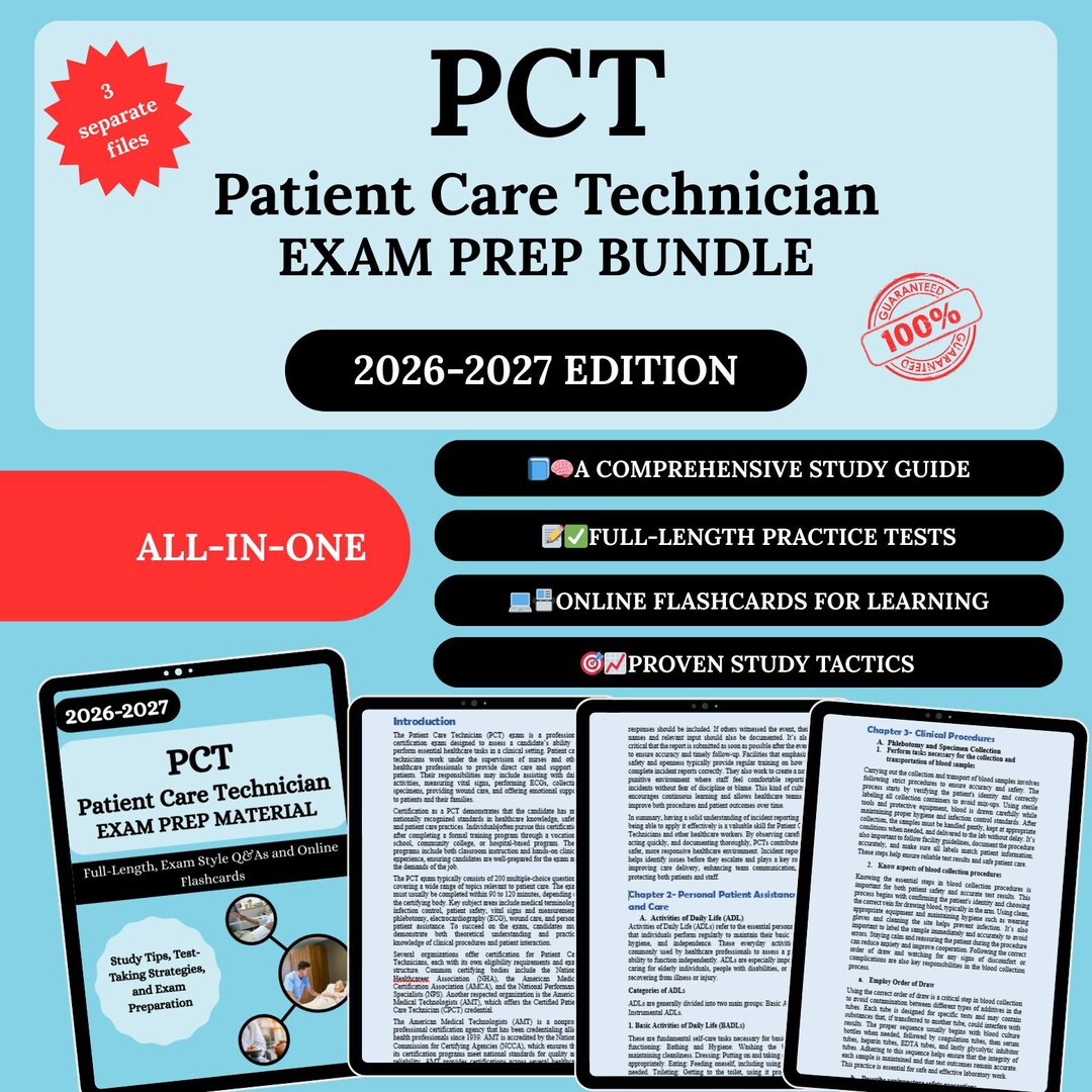 Pct Bundle 2026 | Patient Care Technician | Pct Exam | Pct Flashcards ...