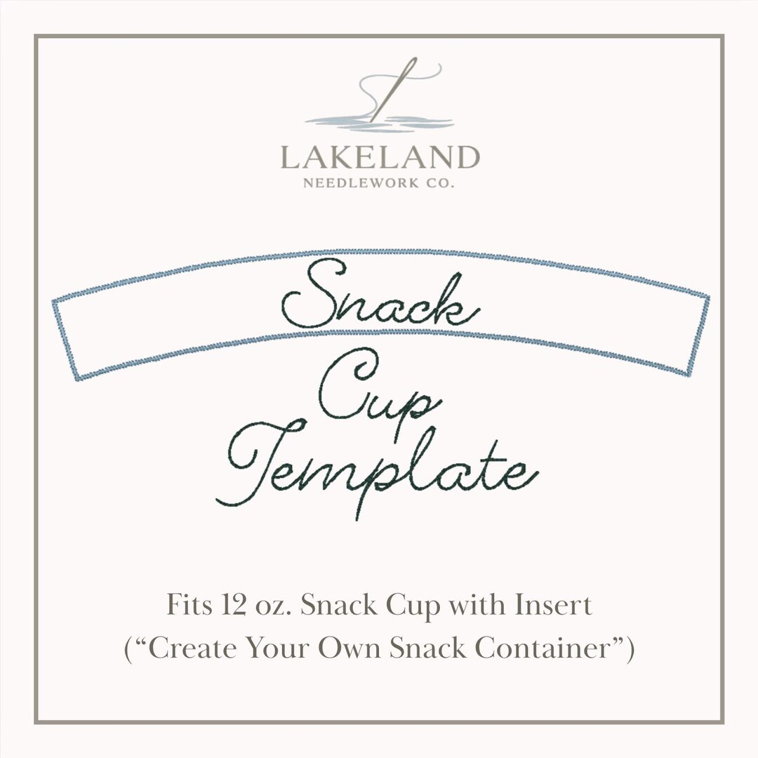 Snack Cup Insert Template: Zig Zag Stitch ITH Embroidery Design ...