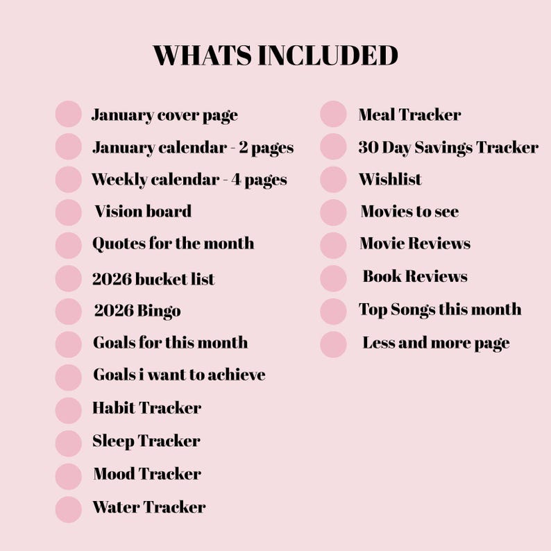 2026 January Planner | January Template | Monthly Tracker | Bullet ...