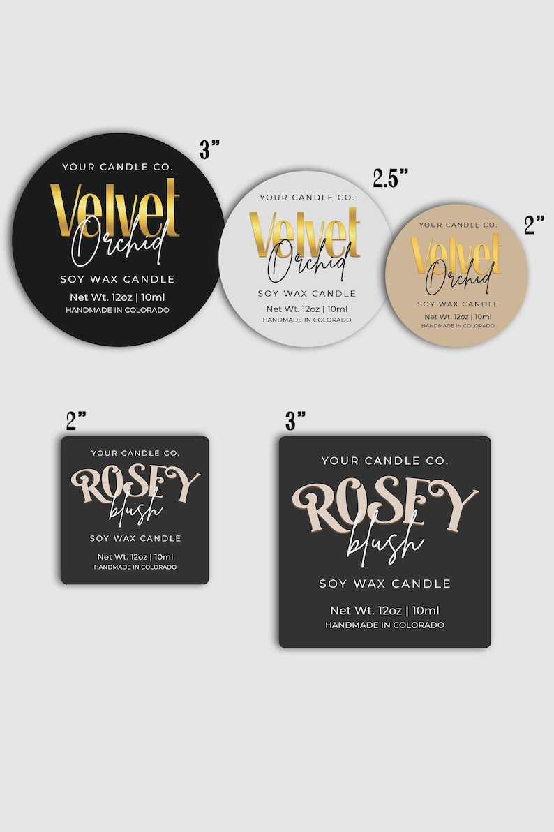 Custom Candle Labels, Luxury Minimalist Design, Elegant Matte Glossy ...