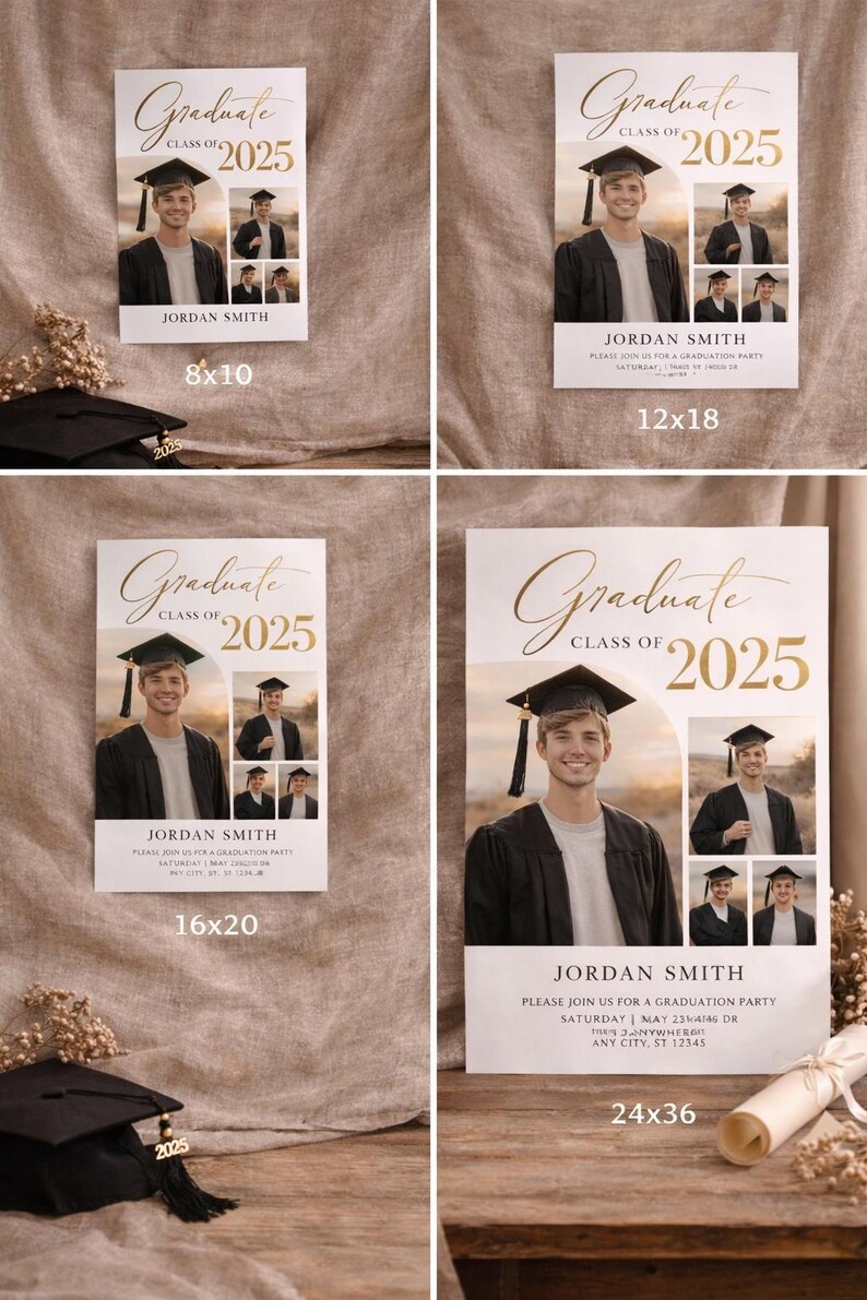 Custom Graduation Poster | Printed Senior Announcement | Personalized ...