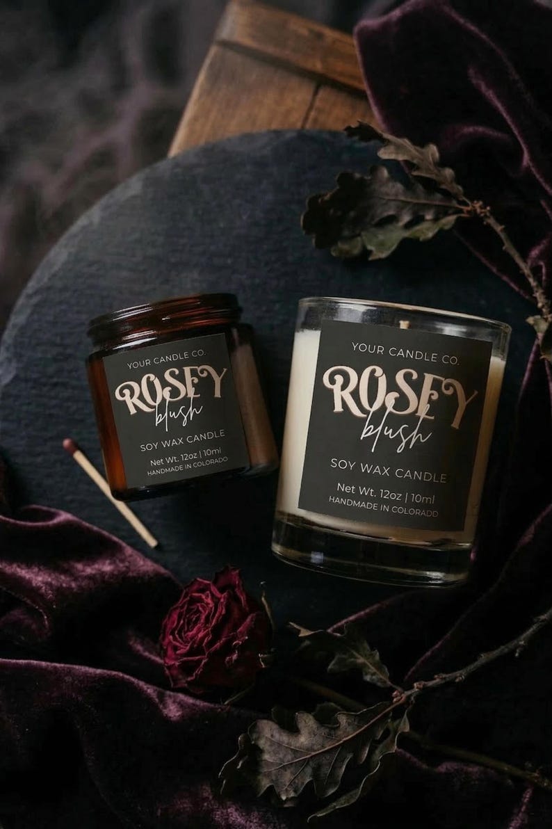 Custom Candle Labels, Luxury Minimalist Design, Elegant Matte Glossy ...