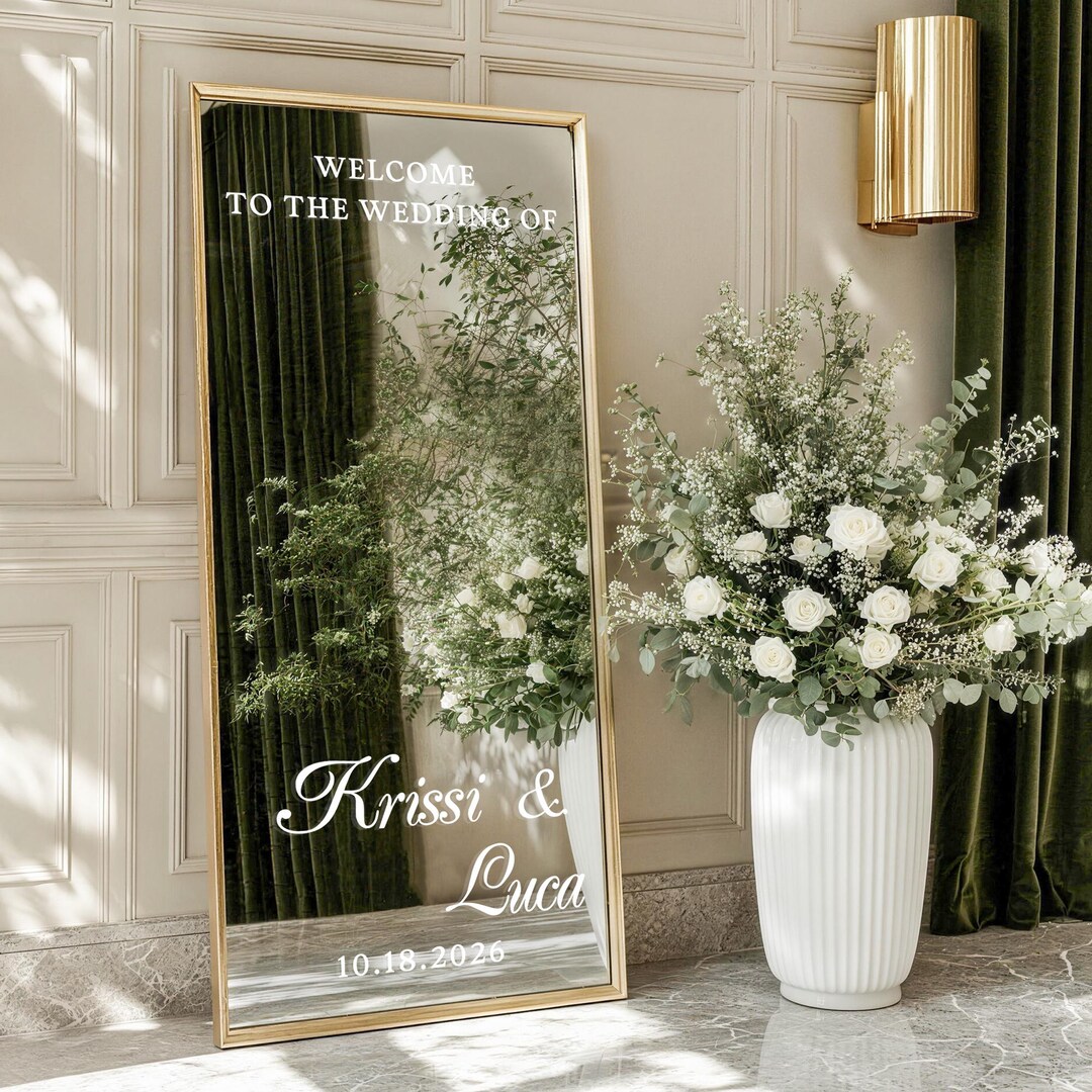 Custom Mirror Plot Wedding Decal, Personalized Wedding Sign, Plotter ...