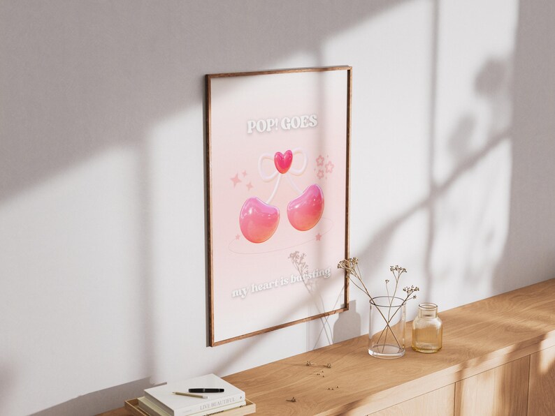 Red Y2K Coquette Cherry, Blurry Gradient Art, Cyber Kitsch Poster ...