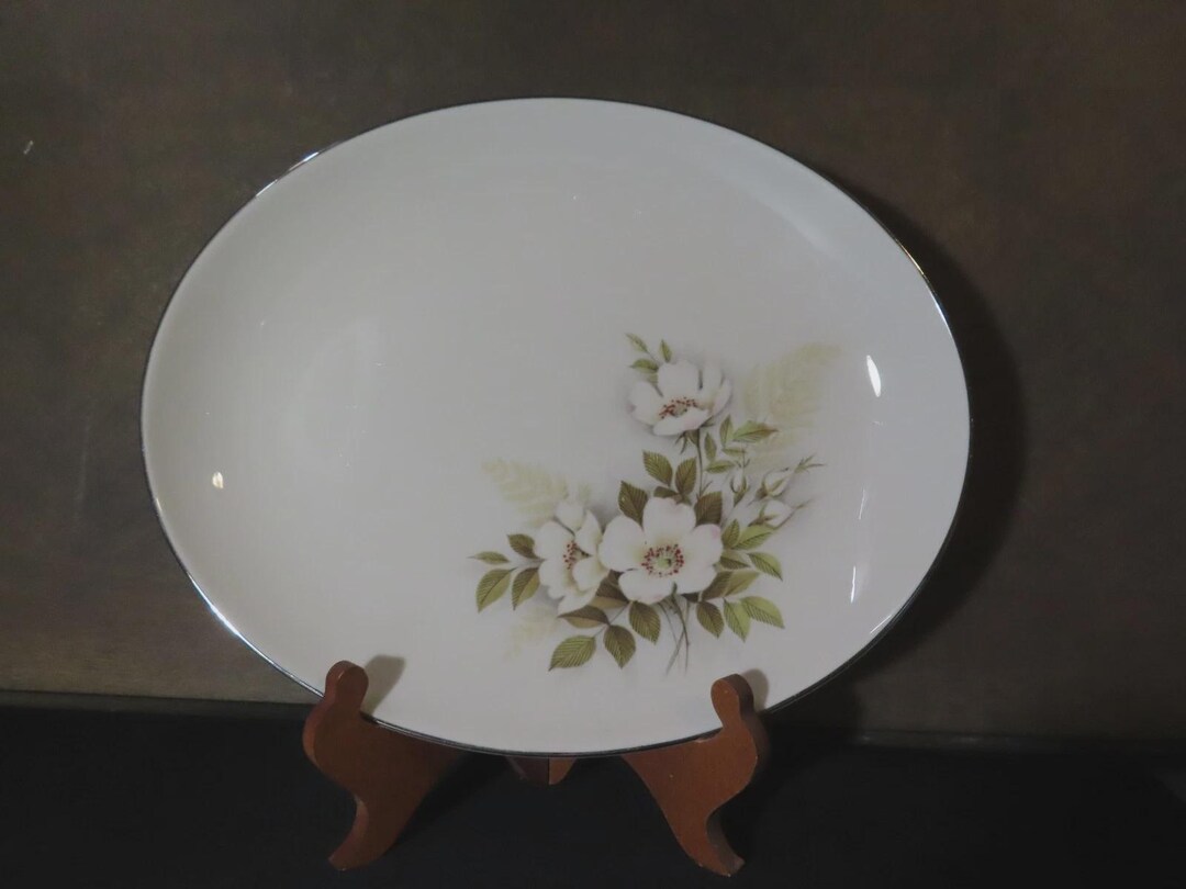 Nancy Prentiss "ivory Rose" China 13” Oval Serving Platter Plate USA ...