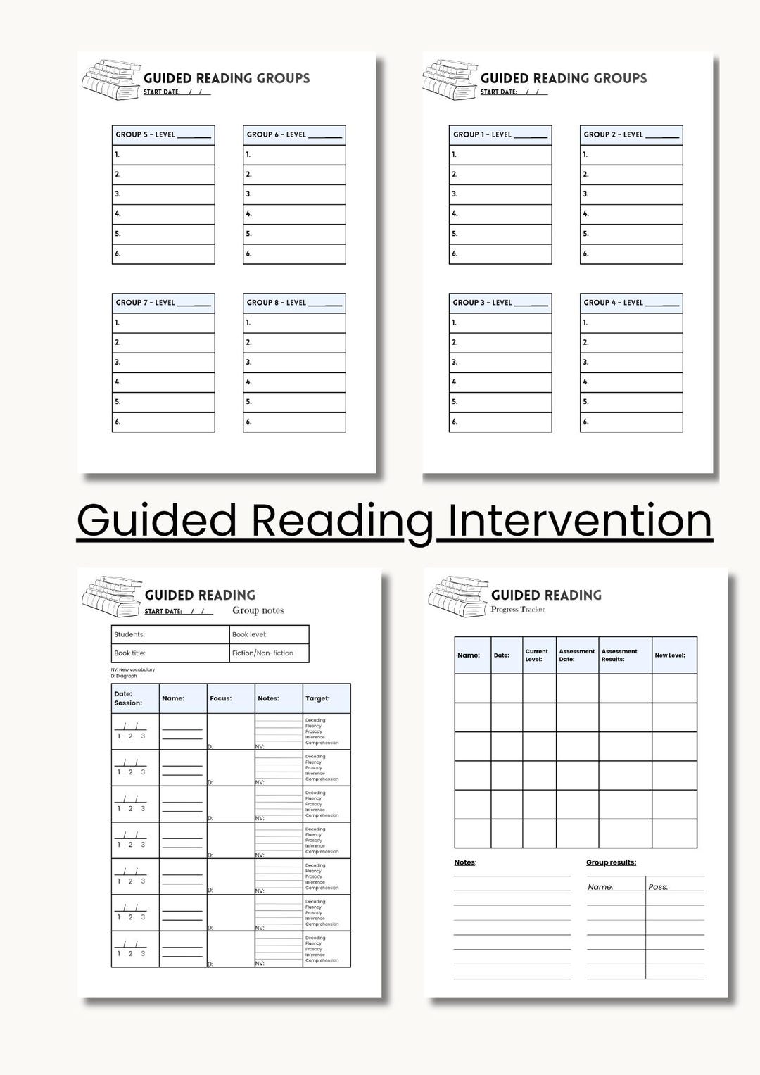 Guided Reading Intervention Pack for Teaching Assistants | Printable ...