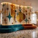 Mid Century Geometric Wallpaper, Retro Atomic Wall Mural, Abstract ...