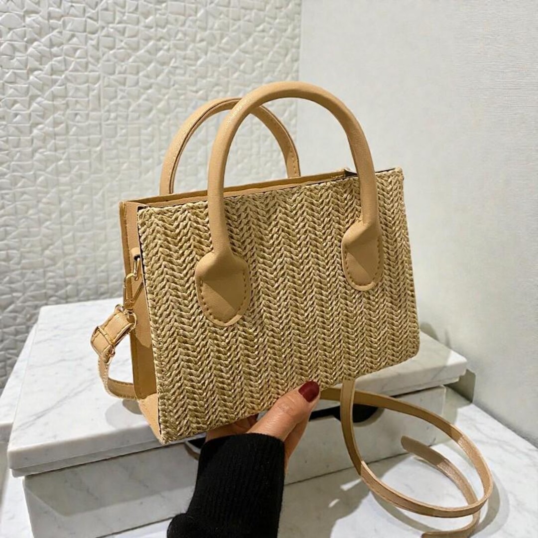 Summer Grass Woven Crossbody Bag Japanese Style | Small Fresh Flower ...