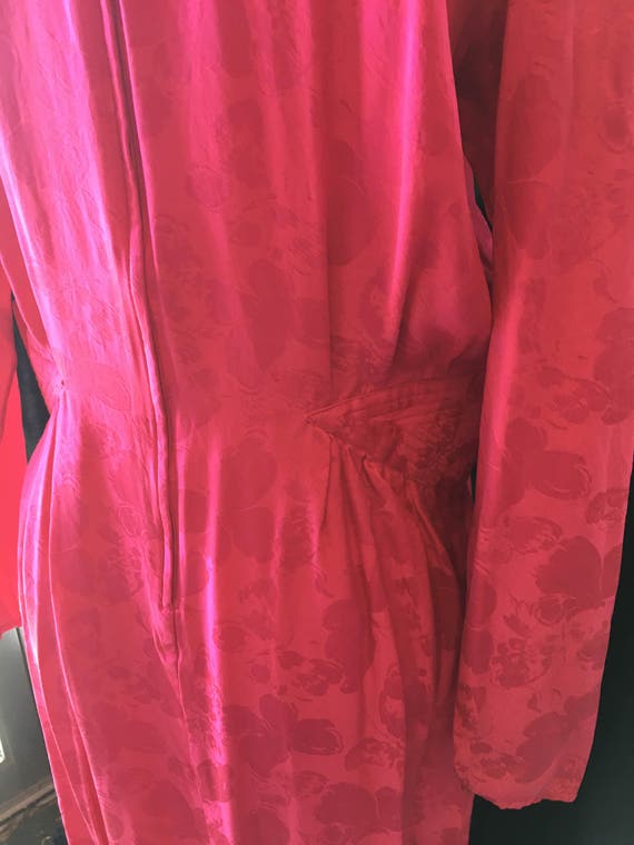 1980 vintage dress raspberry silk medium large - Gem