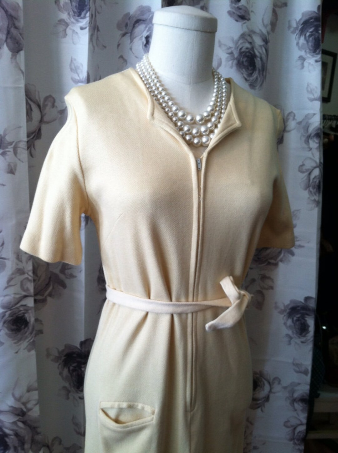 Retro Vintage Butter Yellow Work Dress Small - Etsy