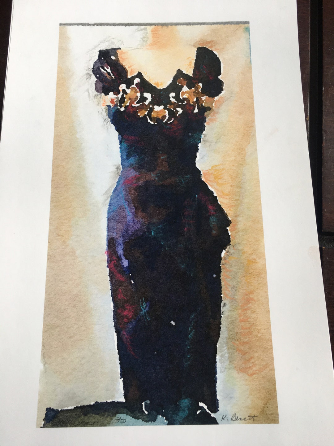 Antique Party Dress Francesca Clothes Watercolor Pastel Print - Etsy