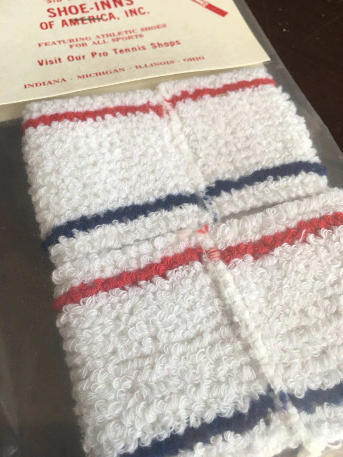 Retro Sweat Bands White With Red Blue Accent Deadstock - Etsy Denmark