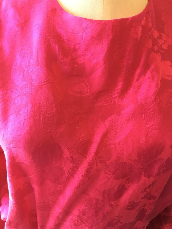 1980 vintage dress raspberry silk medium large - Gem