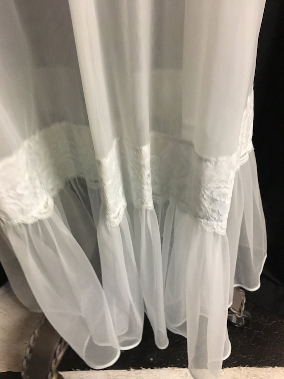 Vintage retro flowing Pale blue chiffon sheer robe me… - Gem