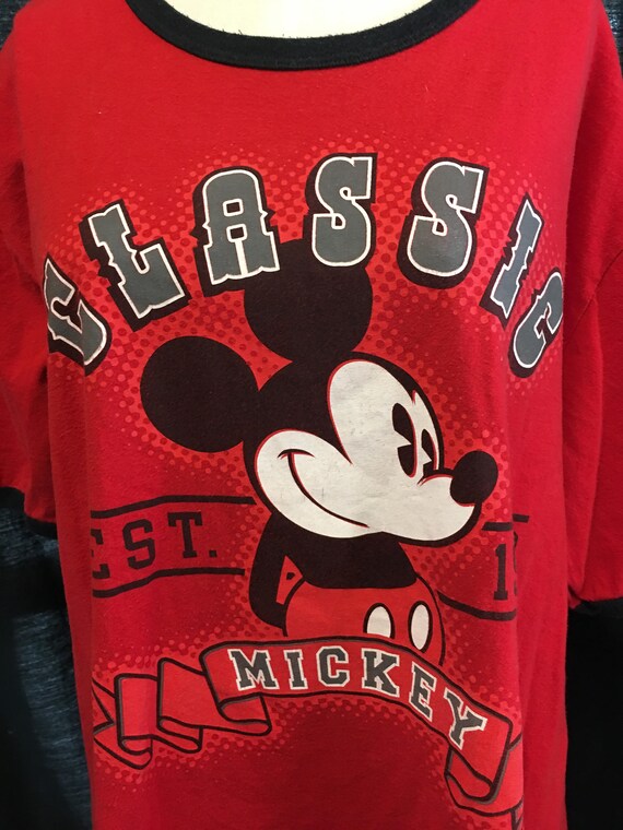Retro Disney Mickey Mouse red T shirt size XXL - Gem