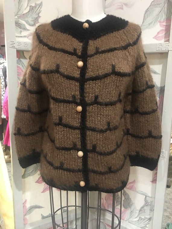 1950 Vintage Italian mohair wool cardigan small medium - Gem