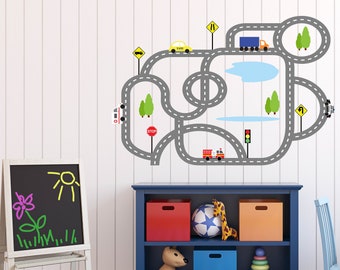 Children's Decals Race Car Track Street Sign Decals - Etsy