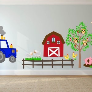 Nursery Decals - Tractor Decal - Tree Decal - Farm Decal - Vinyl Wall ...