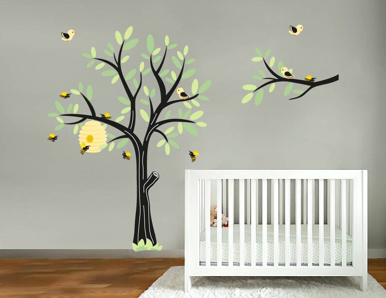 ON SALE Kids vinyl wall decal Tree with a tree branch set with | Etsy