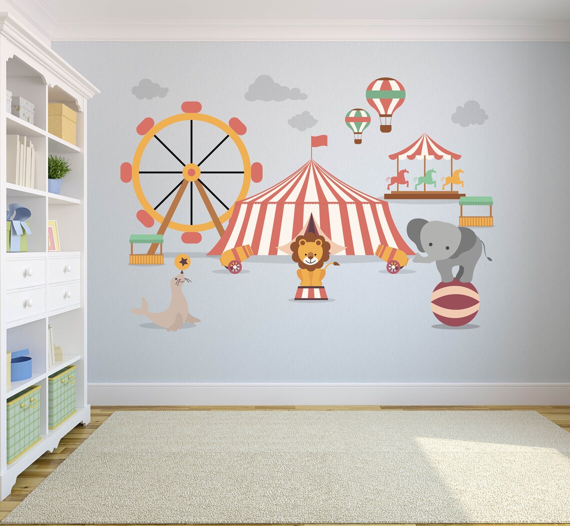 Wall decals / circus tent wall decals / circus decal / | Etsy