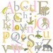 Kids Letters of the Alphabet With Animals Pastel Girl Removable Nursery ...