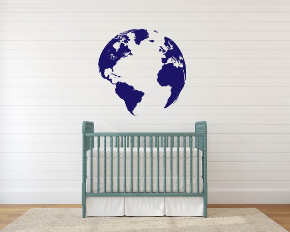 Wall decals / map decal / Earth decal / globe decal / world | Etsy