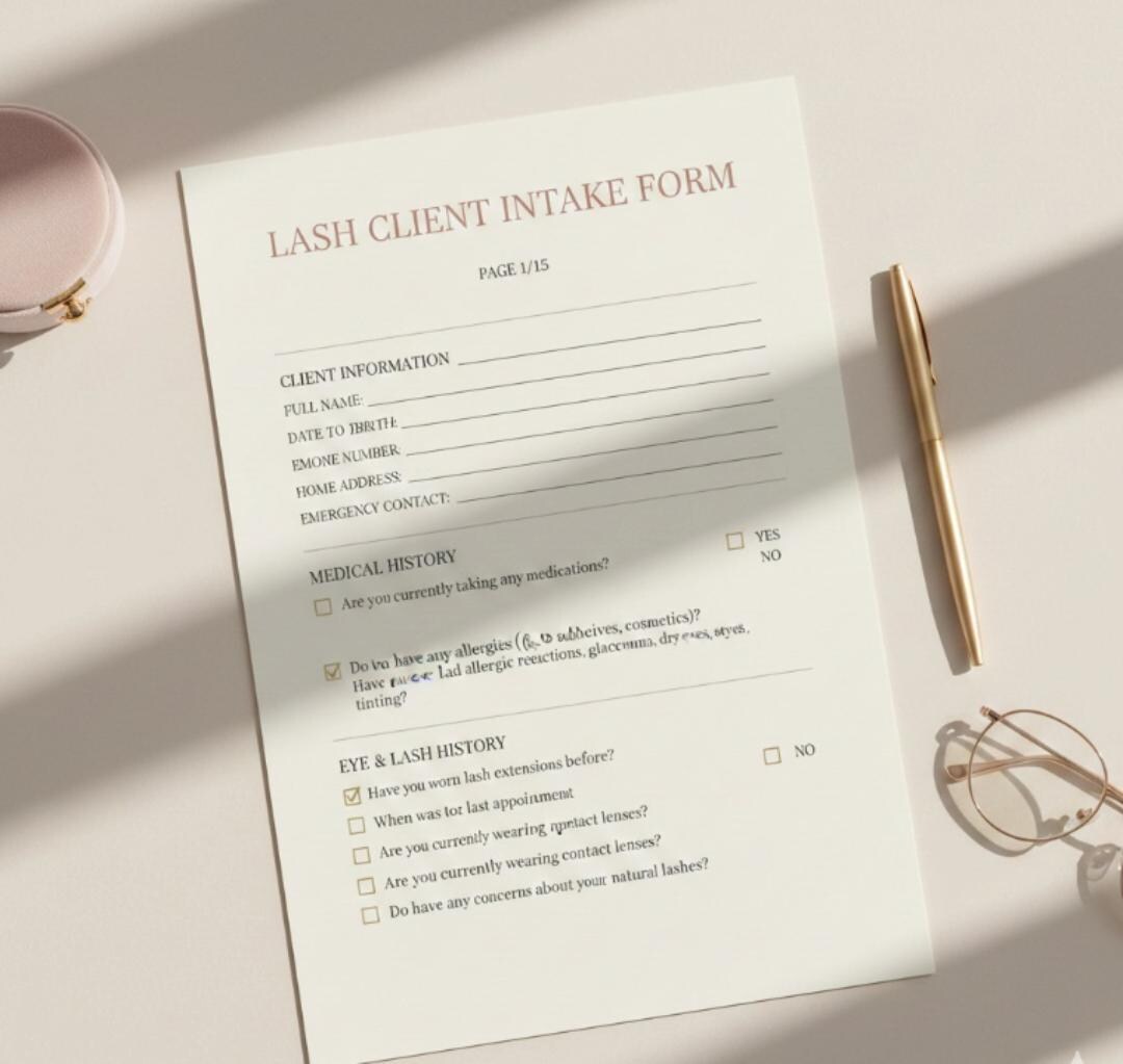 Lash Client Intake Form Template | Editable Lash Extension Consultation ...